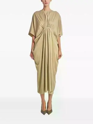 IRINA SCHROTTER Aysha Crystal-embellished Draped Maxi Dress - Neutrals