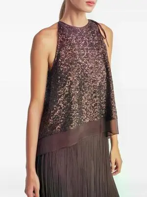 IRINA SCHROTTER Libra Sequin-embellished Pleated Maxi Dress