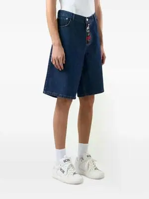 Gcds Stone-washed Logo-patch Shorts