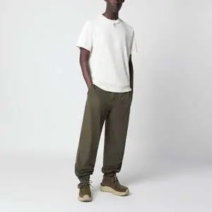 Moncler Ivory Cotton T-shirt With Logo And Coordinates