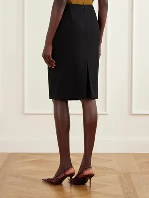 Saint Laurent Pinstriped Wool-blend Knee-length Skirt