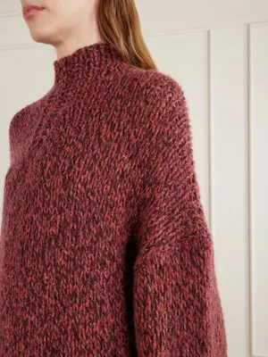 Khaite Seth Cashmere And Silk-blend Mélange Turtleneck Sweater