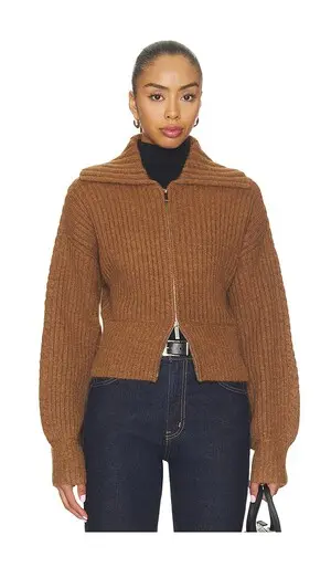 AMUR Emery Cable Knit Top In . Also - Brown