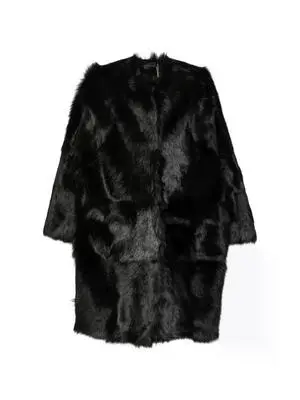 TOTEME Faux-fur Coat - Black