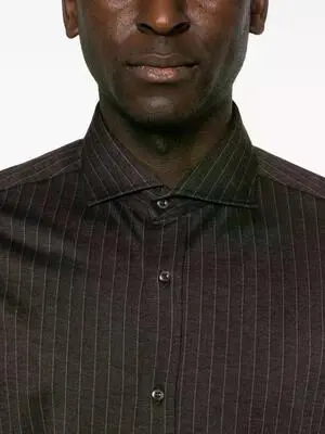 Brunello Cucinelli Pinstripe-print Spread-collar Shirt
