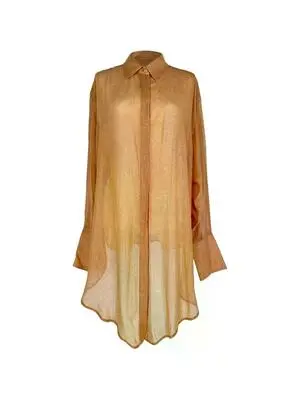 Victoria Beckham Glitter Long-sleeve Shirt - Neutrals