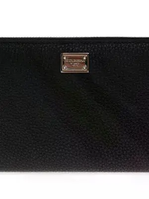 Dolce & Gabbana Logo-plaque Pebbled Leather Wallet