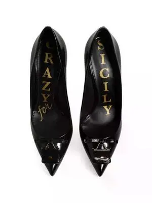 Dolce & Gabbana Sicily Bag-embellished Pointed-toe Pumps - Black