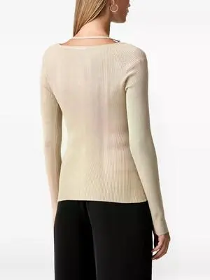 Guess Ribbed-knit Logo-plaque Sweater