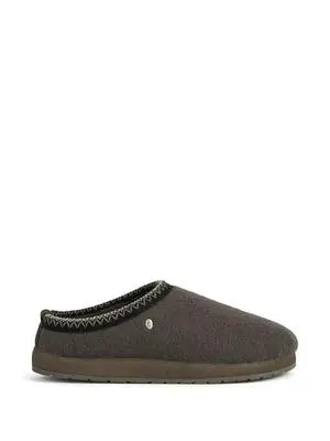EMU AUSTRALIA Tay Felt Comfort Embroidered-trim Slippers - Grey