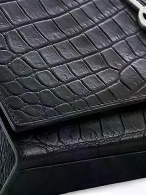 Saint Laurent Classic Monogram Tassel Crocodile Embossed Leather Medium Crossbody Bag