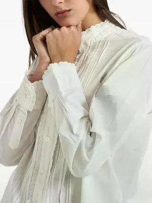 MARANT ETOILE Pintuck-pleat Lace-trim Shirt