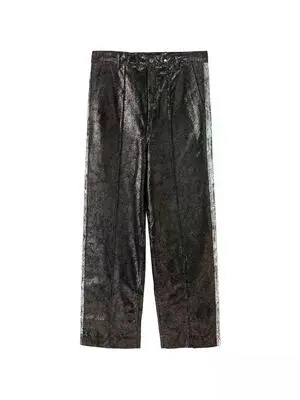 DOUBLET Moon Walk Crinkled-effect Side-stripe Trousers - Silver