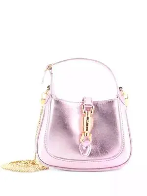 Gucci Jackie 1961 Chain Leather Super Mini Hobo Bag - Metallic