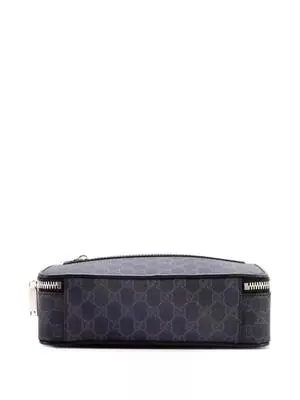 Gucci Double Zip Web Camera Gg Coated Canvas Small Shoulder Bag