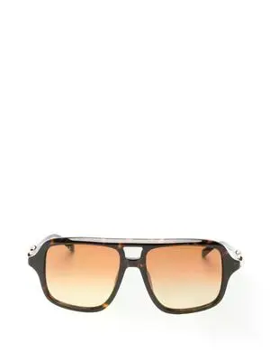 Gucci Horsebit Geometric-frame Sunglasses - Brown