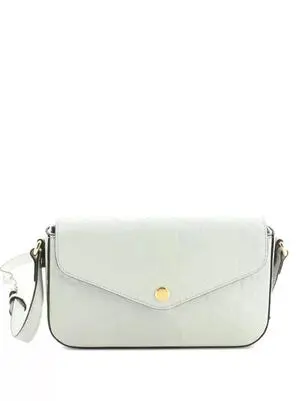 Gucci Envelope Flap Jumbo Gg Embossed Leather Super Mini Crossbody Bag - Green