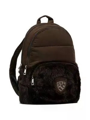 BLAUER. Faux-fur Logo-patch Backpack - Brown