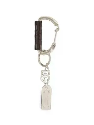 Dolce & Gabbana Dg Logo Plaque Keyrings - Silver