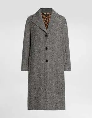 Dolce & Gabbana Long Chevron Coat Coats And Jackets