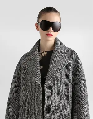 Dolce & Gabbana Long Chevron Coat Coats And Jackets