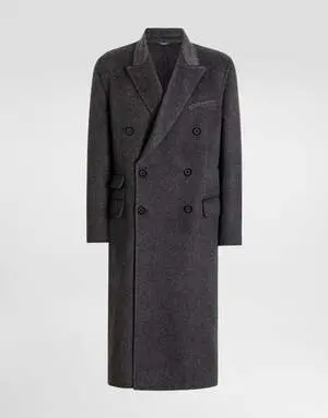 Dolce & Gabbana Double-breasted Wool And Cashmere Coat Coats And Jackets Gray - Grey
