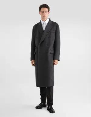Dolce & Gabbana Double-breasted Wool And Cashmere Coat Coats And Jackets Gray