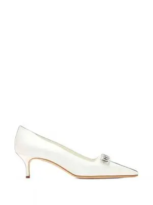 Manolo Blahnik Bottatayon Crystal-embellished Satin Pumps