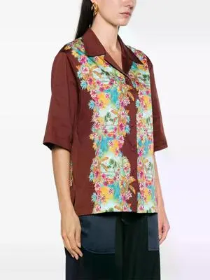 Roberto Cavalli Hawaii-print Cotton Shirt