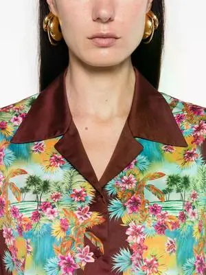 Roberto Cavalli Hawaii-print Cotton Shirt