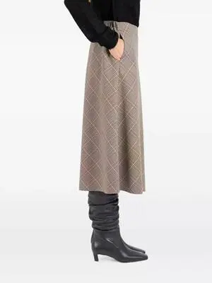 SOCIETE ANONYME Vero Checked Midi Skirt - Neutrals