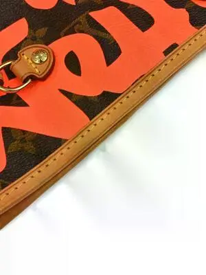 LOUIS VUITTON 2009 Gm Neverfull Graffiti Tote Bag - Orange