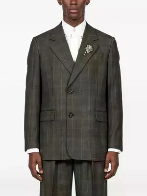 Simone Rocha Crystal-embellished Checked Jacket