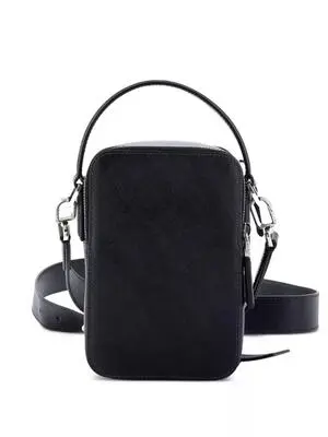 Prada Brique Saffiano Leather Medium Crossbody Bag - Black