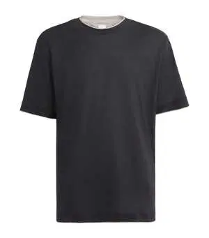 Eleventy Linen Layered T-shirt - Black