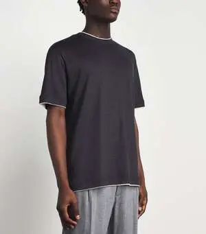 Eleventy Linen Layered T-shirt