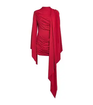 DE LA VALI Draped Persia Mini Dress