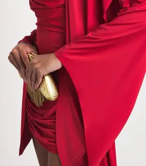DE LA VALI Draped Persia Mini Dress