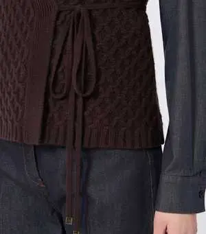 Max Mara Wool-cashmere Wrap Sweater Vest