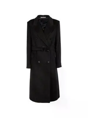 Tagliatore Double-breasted Belted Coat - Black
