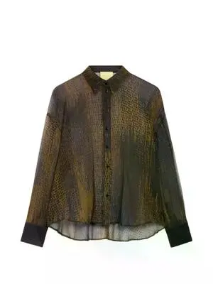 Momoni Freya Printed Silk Shirt - Green