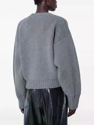 RÓHE Sculptural Ribbed-knit V-neck Sweater