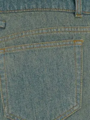 JEAN PAUL GAULTIER Low-rise Wide-leg Graphic Print Jeans In Cotton Denim