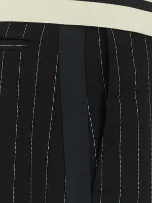 JEAN PAUL GAULTIER Pinstripe Wide-leg Wool Pants With A Mid-rise Fit