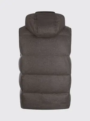 Eleventy Quilted Cashmere Vest With Removable Hood