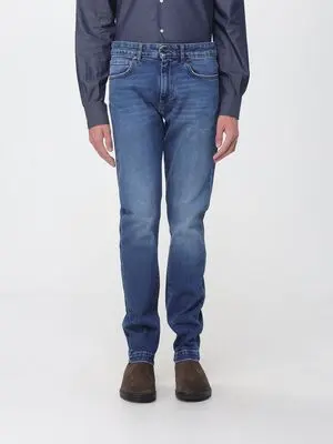 Luciano Barbera Mid-rise Slim Fit Skinny Jeans In Cotton Denim - Blue