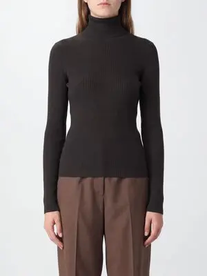 Max Mara Slim Fit Ribbed Pure Virgin Wool Turtleneck - Grey