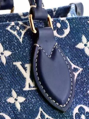 LOUIS VUITTON Onthego Tote Monogram Jacquard Denim Mm Shoulder Bag