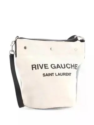 Saint Laurent Rive Gauche Canvas Bucket Bag