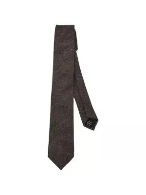 Tagliatore Herringbone-pattern Tie - Brown